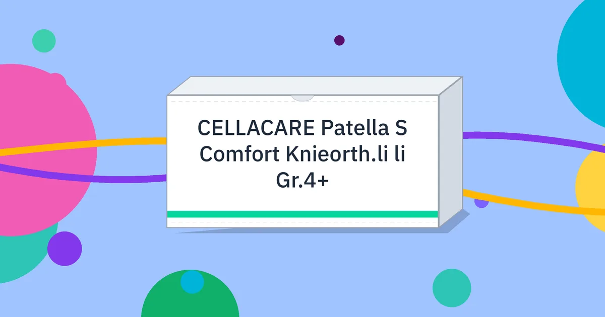 Symbolbild: Packung mit der Aufschrift CELLACARE Patella S Comfort Knieorth.li li Gr.4+ (PZN 19251437) – Verfügbarkeit und Bezug in Apotheken in Frankfurt am Main