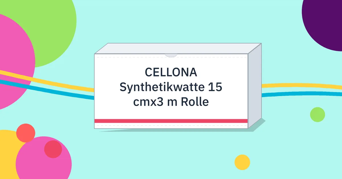 Symbolbild: Packung mit der Aufschrift CELLONA Synthetikwatte 15 cmx3 m Rolle (PZN 18003016) – Verfügbarkeit und Bezug in Apotheken in Frankfurt am Main