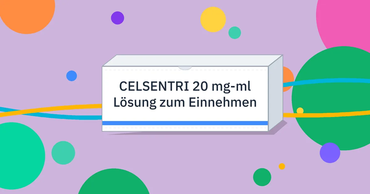 Symbolbild: Packung mit der Aufschrift CELSENTRI 20 mg-ml Lösung zum Einnehmen (PZN 12468642) – Verfügbarkeit und Bezug in Apotheken in Frankfurt am Main