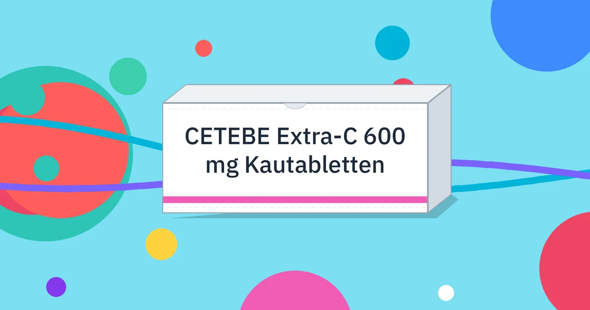 Symbolbild: Packung mit der Aufschrift CETEBE Extra-C 600 mg Kautabletten (PZN 17513465) – Verfügbarkeit und Bezug in Apotheken in Frankfurt am Main