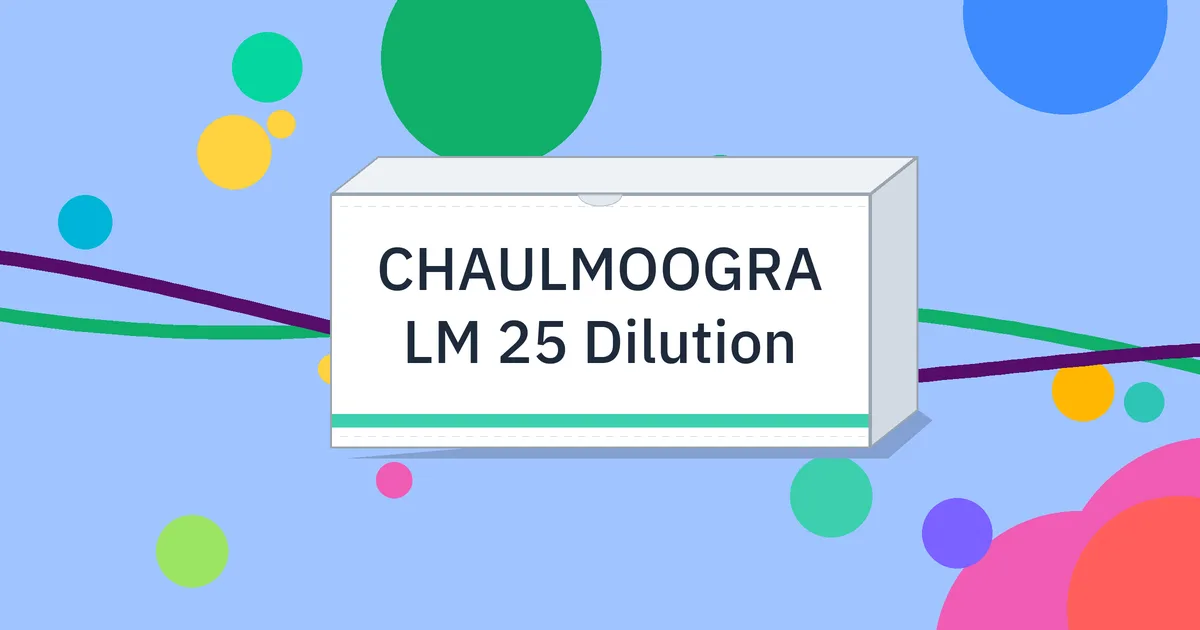 Symbolbild: Packung mit der Aufschrift CHAULMOOGRA LM 25 Dilution (PZN 13439111) – Verfügbarkeit und Bezug in Apotheken in Frankfurt am Main