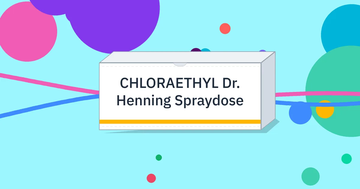 Symbolbild: Packung mit der Aufschrift CHLORAETHYL Dr. Henning Spraydose (PZN 06972431) – Verfügbarkeit und Bezug in Apotheken in Frankfurt am Main