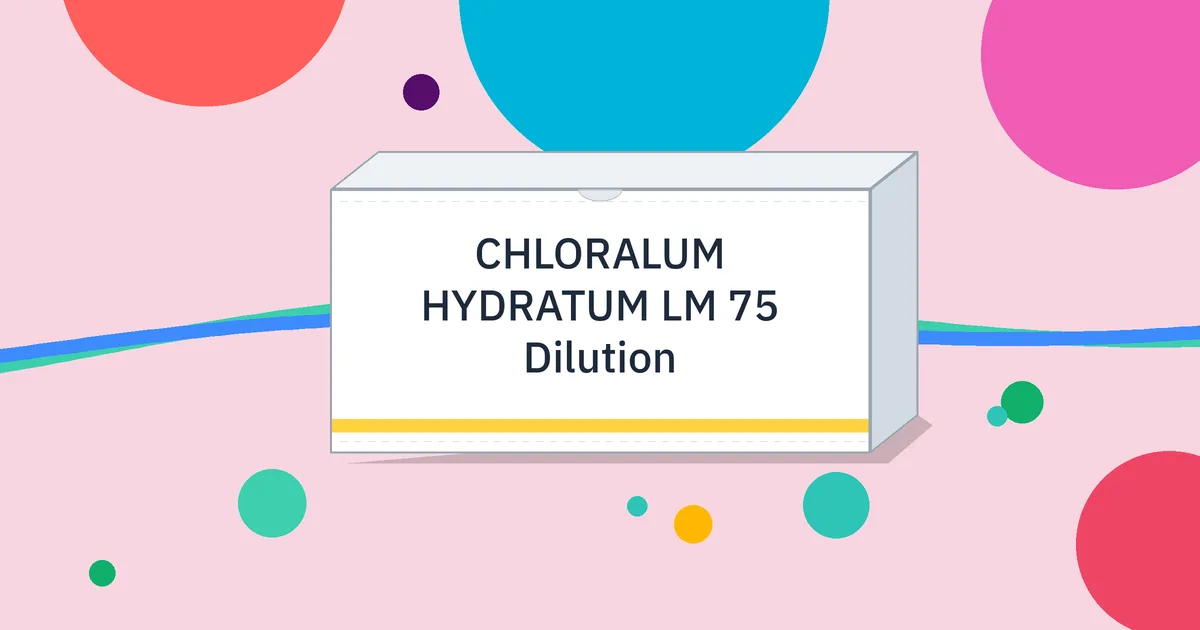 Symbolbild: Packung mit der Aufschrift CHLORALUM HYDRATUM LM 75 Dilution (PZN 13444342) – Verfügbarkeit und Bezug in Apotheken in Frankfurt am Main