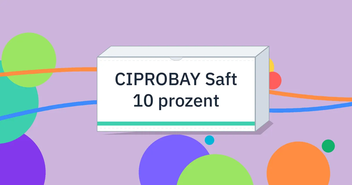 Symbolbild: Packung mit der Aufschrift CIPROBAY Saft 10 prozent (PZN 00497207) – Verfügbarkeit und Bezug in Apotheken in Frankfurt am Main