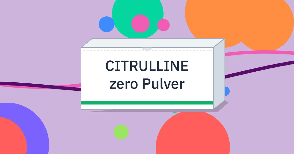 Symbolbild: Packung mit der Aufschrift CITRULLINE zero Pulver (PZN 14050303) – Verfügbarkeit und Bezug in Apotheken in Frankfurt am Main