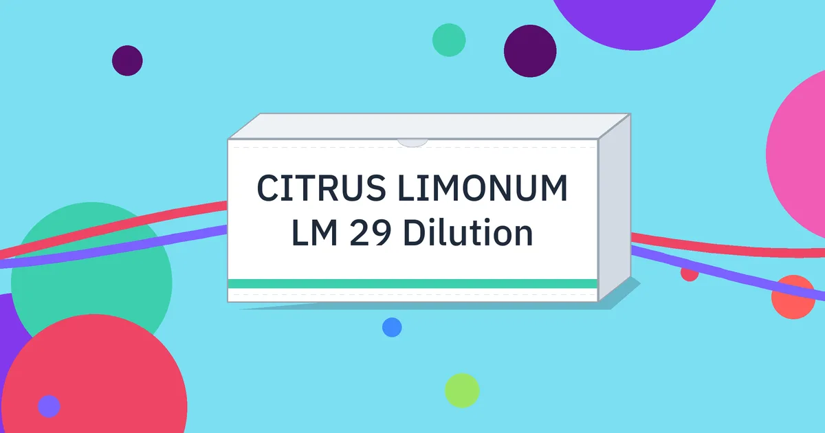 Symbolbild: Packung mit der Aufschrift CITRUS LIMONUM LM 29 Dilution (PZN 13447091) – Verfügbarkeit und Bezug in Apotheken in Frankfurt am Main