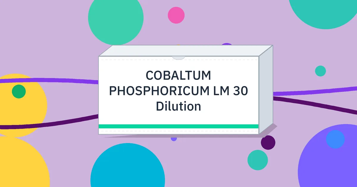 Symbolbild: Packung mit der Aufschrift COBALTUM PHOSPHORICUM LM 30 Dilution (PZN 12824278) – Verfügbarkeit und Bezug in Apotheken in Frankfurt am Main
