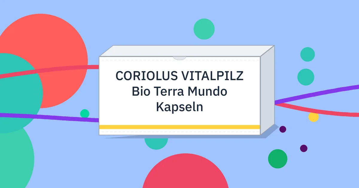 Symbolbild: Packung mit der Aufschrift CORIOLUS VITALPILZ Bio Terra Mundo Kapseln (PZN 06581481) – Verfügbarkeit und Bezug in Apotheken in Frankfurt am Main