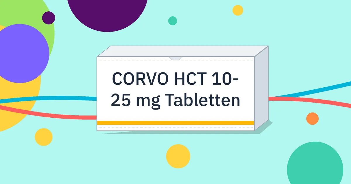 Symbolbild: Packung mit der Aufschrift CORVO HCT 10-25 mg Tabletten (PZN 00744083) – Verfügbarkeit und Bezug in Apotheken in Frankfurt am Main