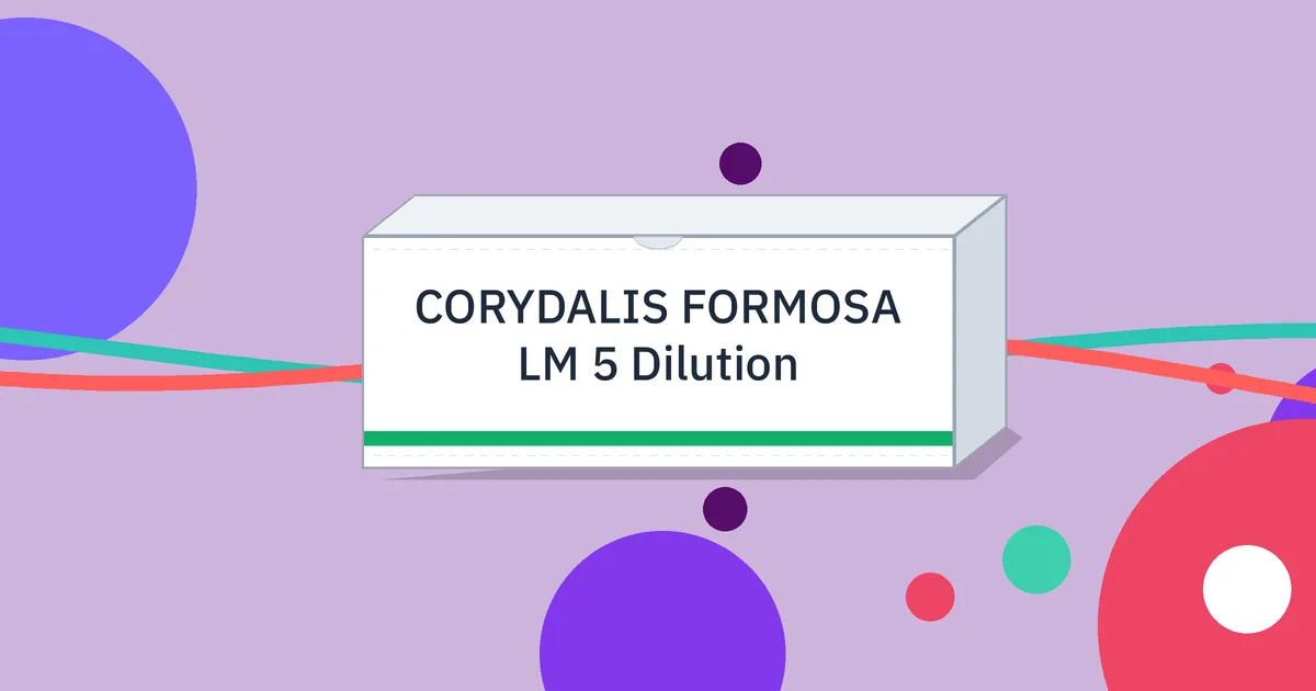 Symbolbild: Packung mit der Aufschrift CORYDALIS FORMOSA LM 5 Dilution (PZN 13453915) – Verfügbarkeit und Bezug in Apotheken in Frankfurt am Main