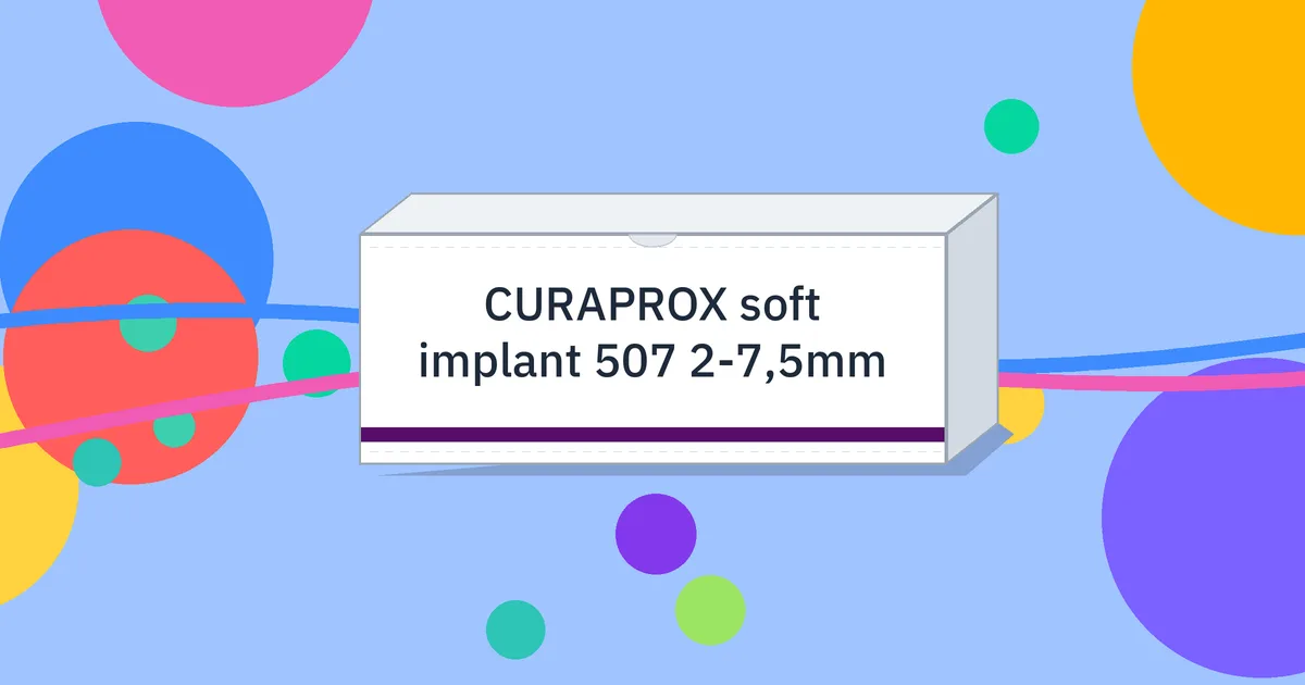 Symbolbild: Packung mit der Aufschrift CURAPROX soft implant 507 2-7,5mm (PZN 05385826) – Verfügbarkeit und Bezug in Apotheken in Frankfurt am Main