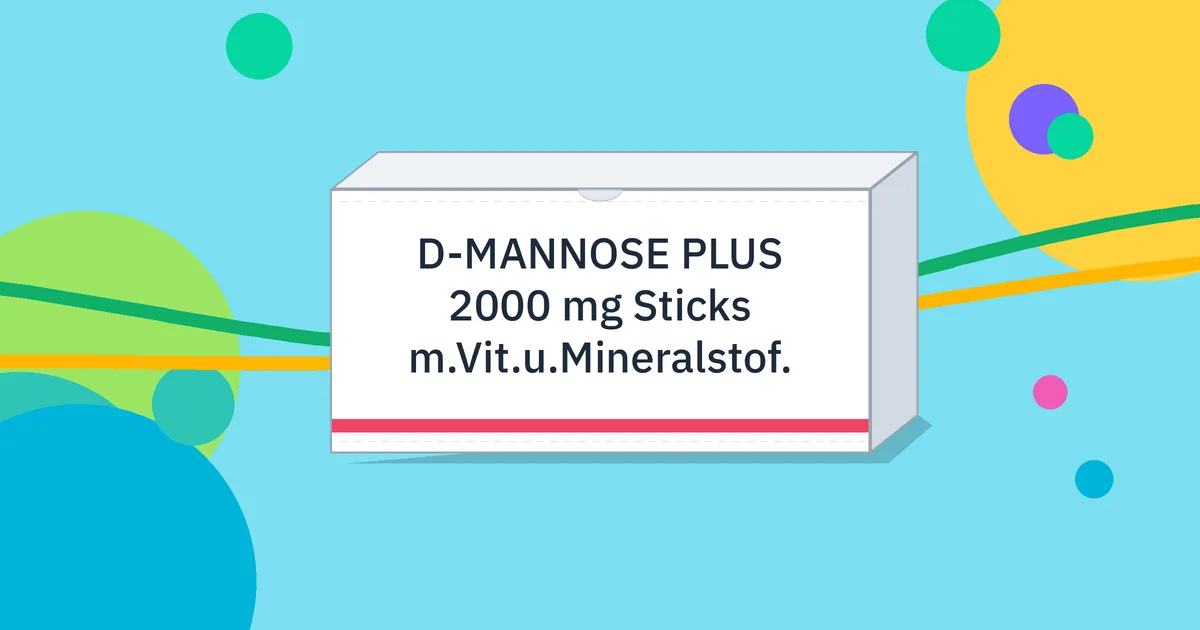 Symbolbild: Packung mit der Aufschrift D-MANNOSE PLUS 2000 mg Sticks m.Vit.u.Mineralstof. (PZN 16319502) – Verfügbarkeit und Bezug in Apotheken in Frankfurt am Main