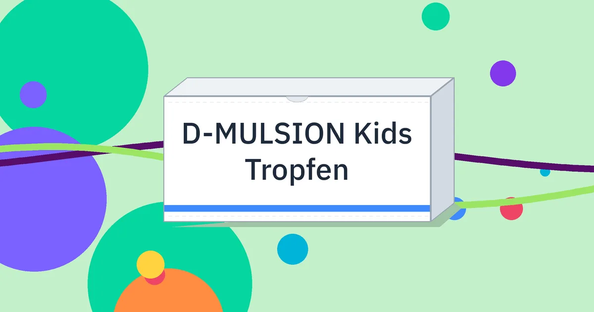 Symbolbild: Packung mit der Aufschrift D-MULSION Kids Tropfen (PZN 20545701) – Verfügbarkeit und Bezug in Apotheken in Frankfurt am Main