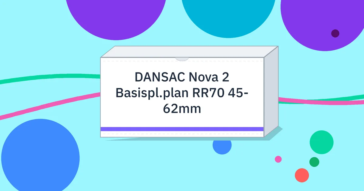 Symbolbild: Packung mit der Aufschrift DANSAC Nova 2 Basispl.plan RR70 45-62mm (PZN 01438862) – Verfügbarkeit und Bezug in Apotheken in Frankfurt am Main
