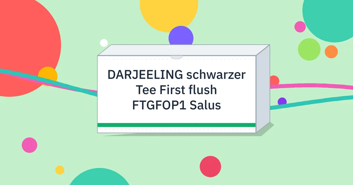 Symbolbild: Packung mit der Aufschrift DARJEELING schwarzer Tee First flush FTGFOP1 Salus (PZN 05453999) – Verfügbarkeit und Bezug in Apotheken in Frankfurt am Main