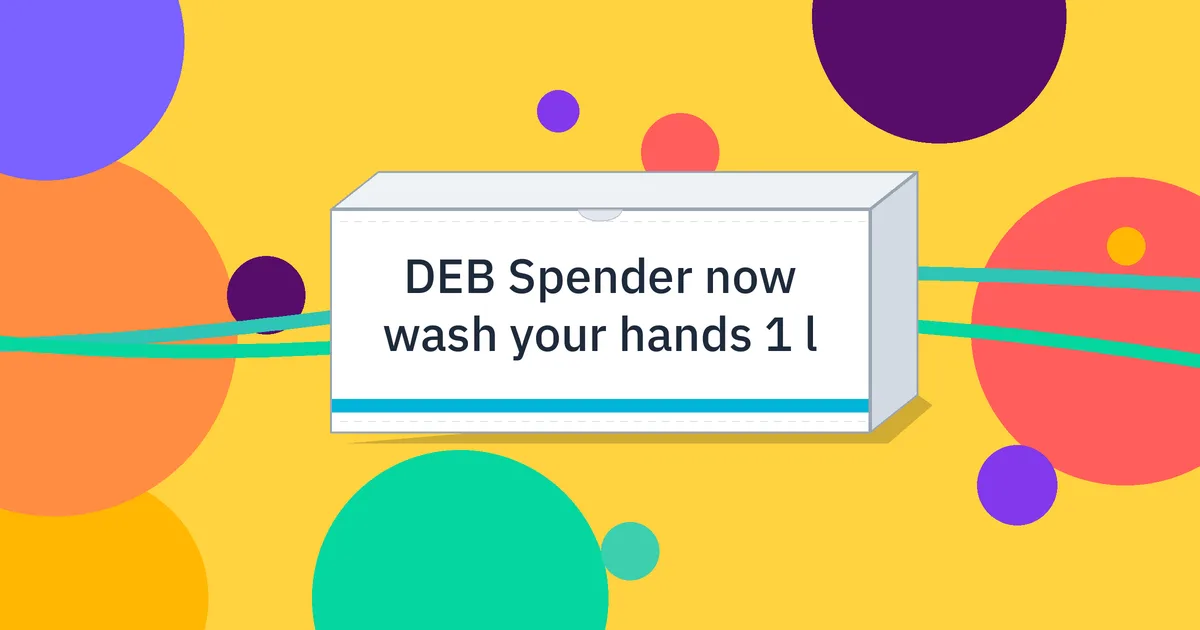 Symbolbild: Packung mit der Aufschrift DEB Spender now wash your hands 1 l (PZN 11686785) – Verfügbarkeit und Bezug in Apotheken in Frankfurt am Main