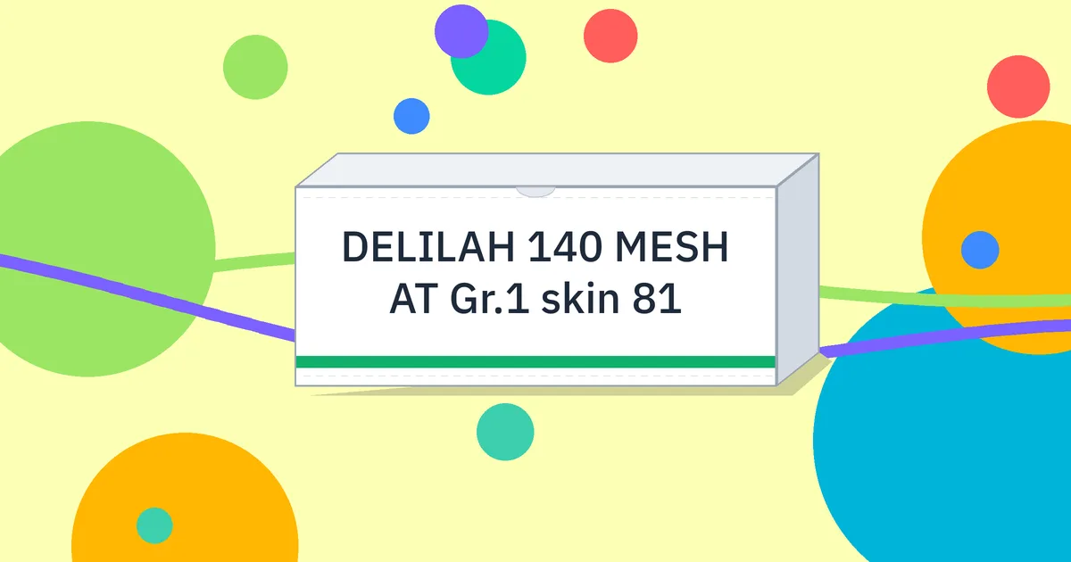 Symbolbild: Packung mit der Aufschrift DELILAH 140 MESH AT Gr.1 skin 81 (PZN 13849866) – Verfügbarkeit und Bezug in Apotheken in Frankfurt am Main