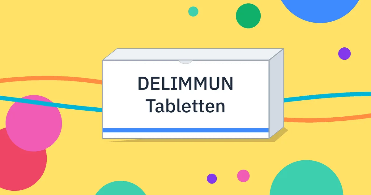 Symbolbild: Packung mit der Aufschrift DELIMMUN Tabletten (PZN 02290404) – Verfügbarkeit und Bezug in Apotheken in Frankfurt am Main