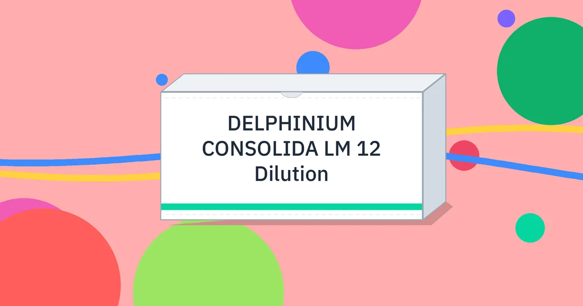 Symbolbild: Packung mit der Aufschrift DELPHINIUM CONSOLIDA LM 12 Dilution (PZN 13463291) – Verfügbarkeit und Bezug in Apotheken in Frankfurt am Main