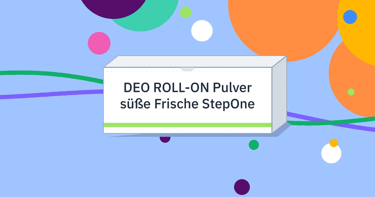 Symbolbild: Packung mit der Aufschrift DEO ROLL-ON Pulver süße Frische StepOne (PZN 18054137) – Verfügbarkeit und Bezug in Apotheken in Frankfurt am Main