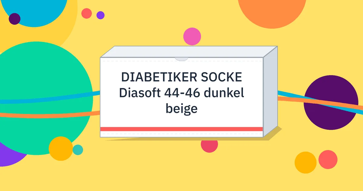 Symbolbild: Packung mit der Aufschrift DIABETIKER SOCKE Diasoft 44-46 dunkel beige (PZN 01825062) – Verfügbarkeit und Bezug in Apotheken in Frankfurt am Main