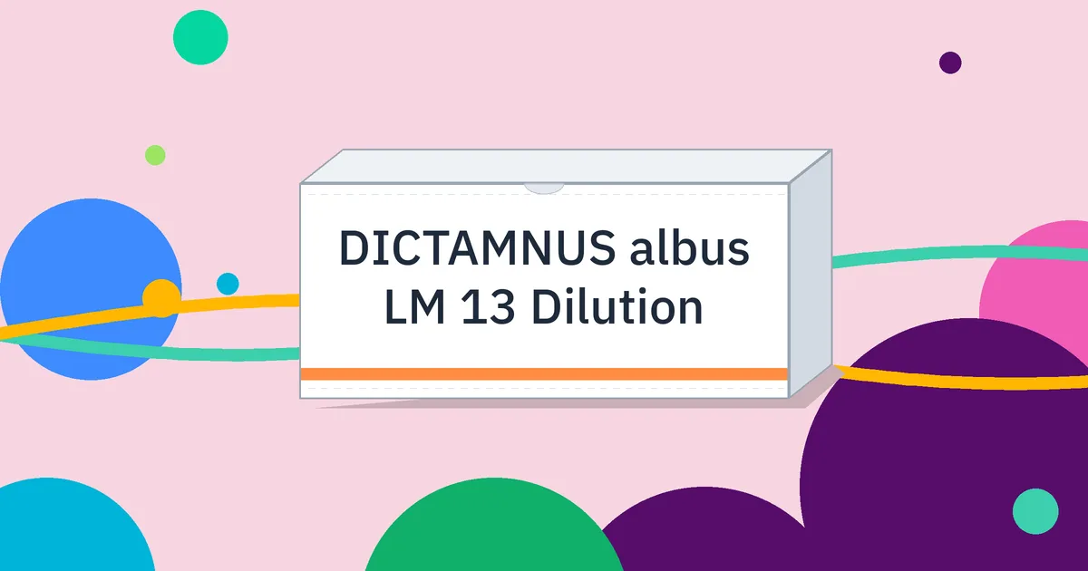 Symbolbild: Packung mit der Aufschrift DICTAMNUS albus LM 13 Dilution (PZN 13464706) – Verfügbarkeit und Bezug in Apotheken in Frankfurt am Main