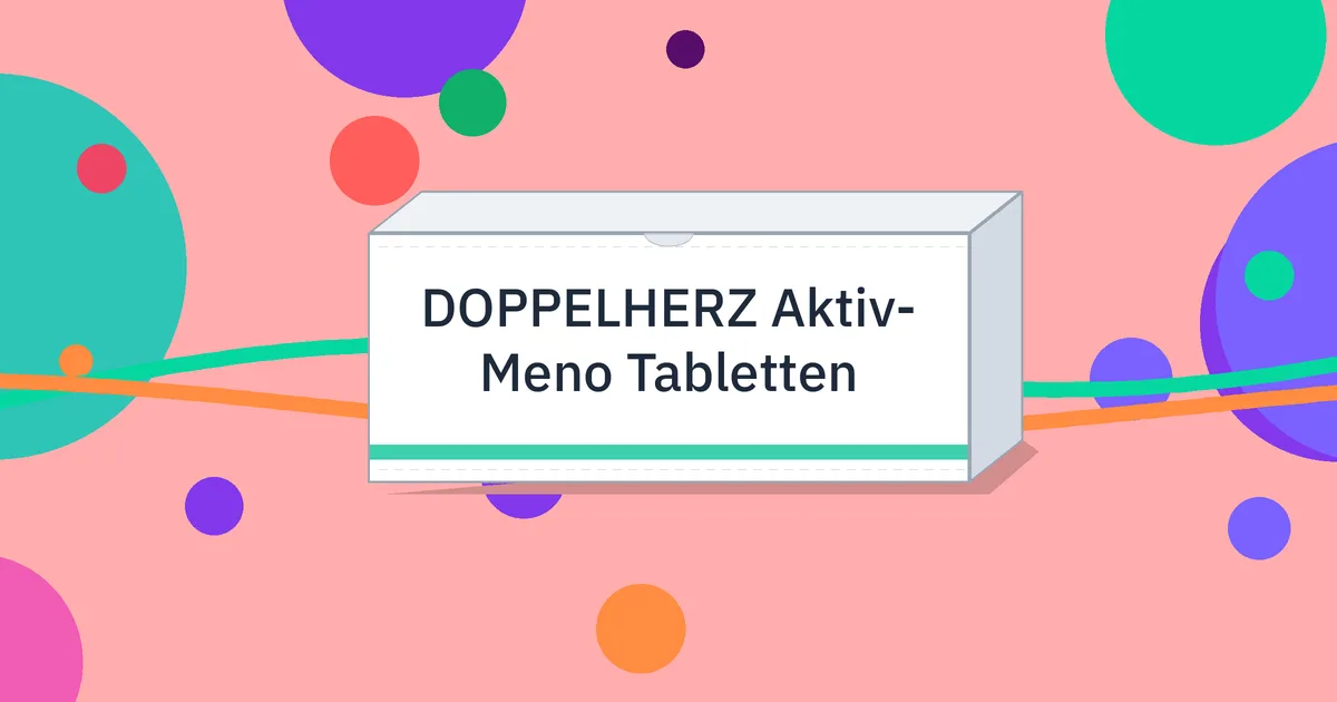 Symbolbild: Packung mit der Aufschrift DOPPELHERZ Aktiv-Meno Tabletten (PZN 02898749) – Verfügbarkeit und Bezug in Apotheken in Frankfurt am Main