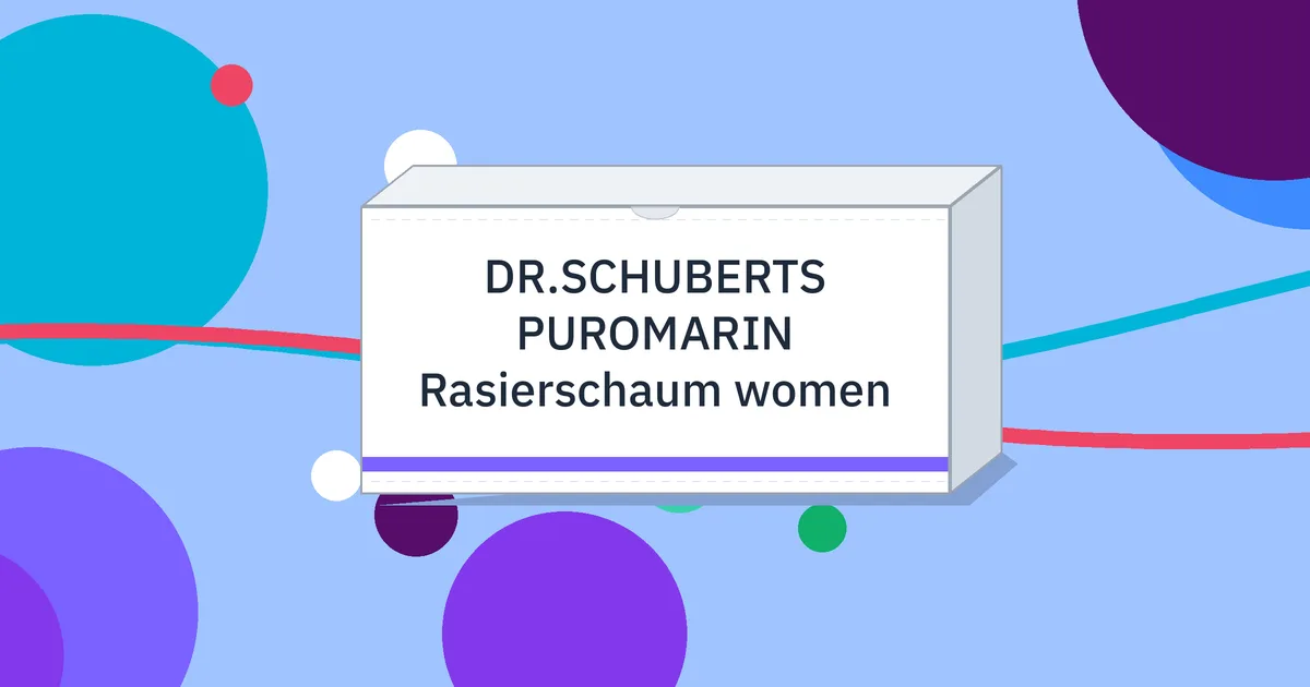 Symbolbild: Packung mit der Aufschrift DR.SCHUBERTS PUROMARIN Rasierschaum women (PZN 10746433) – Verfügbarkeit und Bezug in Apotheken in Frankfurt am Main