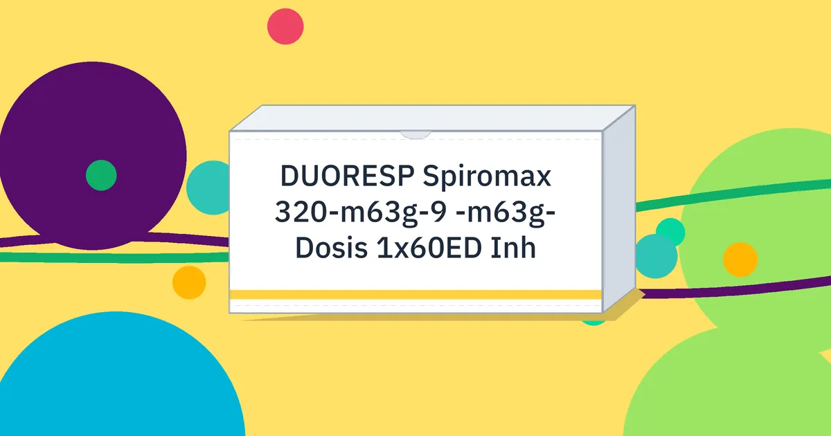 Symbolbild: Packung mit der Aufschrift DUORESP Spiromax 320-m63g-9 -m63g-Dosis 1x60ED Inh (PZN 10311072) – Verfügbarkeit und Bezug in Apotheken in Frankfurt am Main