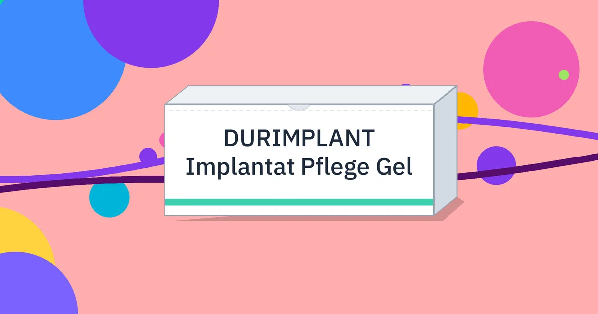 Symbolbild: Packung mit der Aufschrift DURIMPLANT Implantat Pflege Gel (PZN 04999590) – Verfügbarkeit und Bezug in Apotheken in Frankfurt am Main