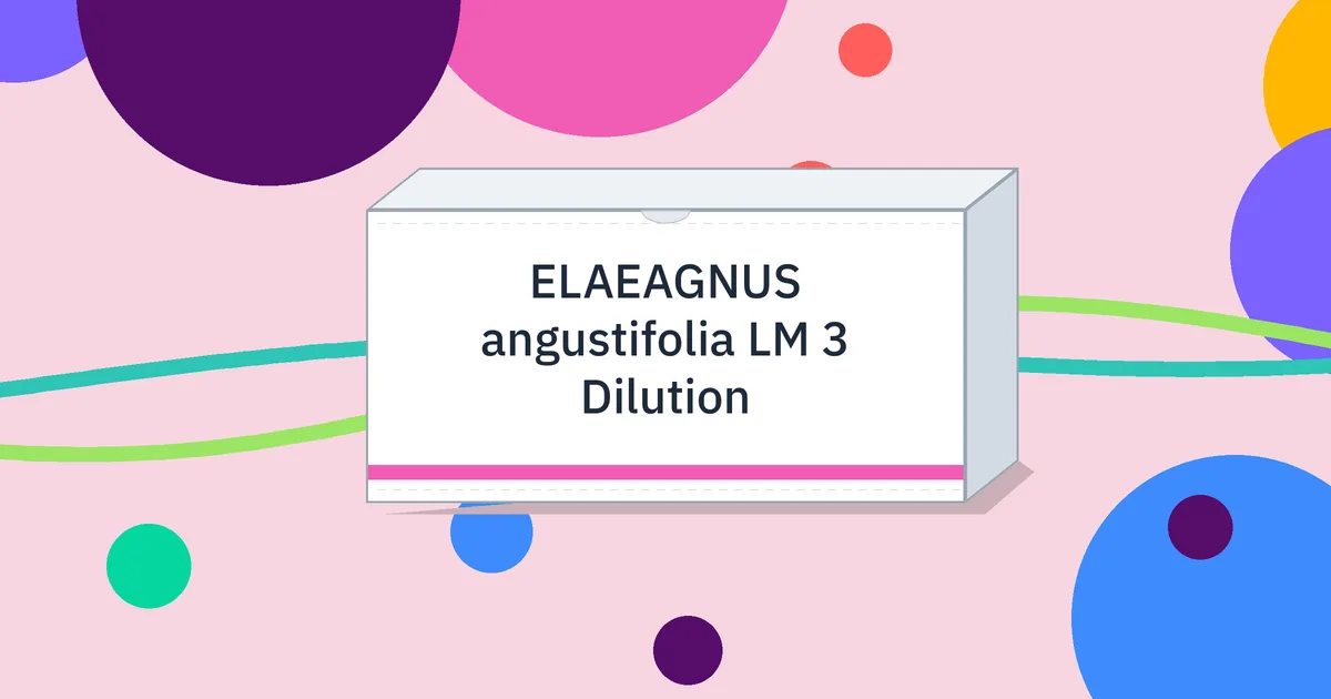 Symbolbild: Packung mit der Aufschrift ELAEAGNUS angustifolia LM 3 Dilution (PZN 13469218) – Verfügbarkeit und Bezug in Apotheken in Frankfurt am Main