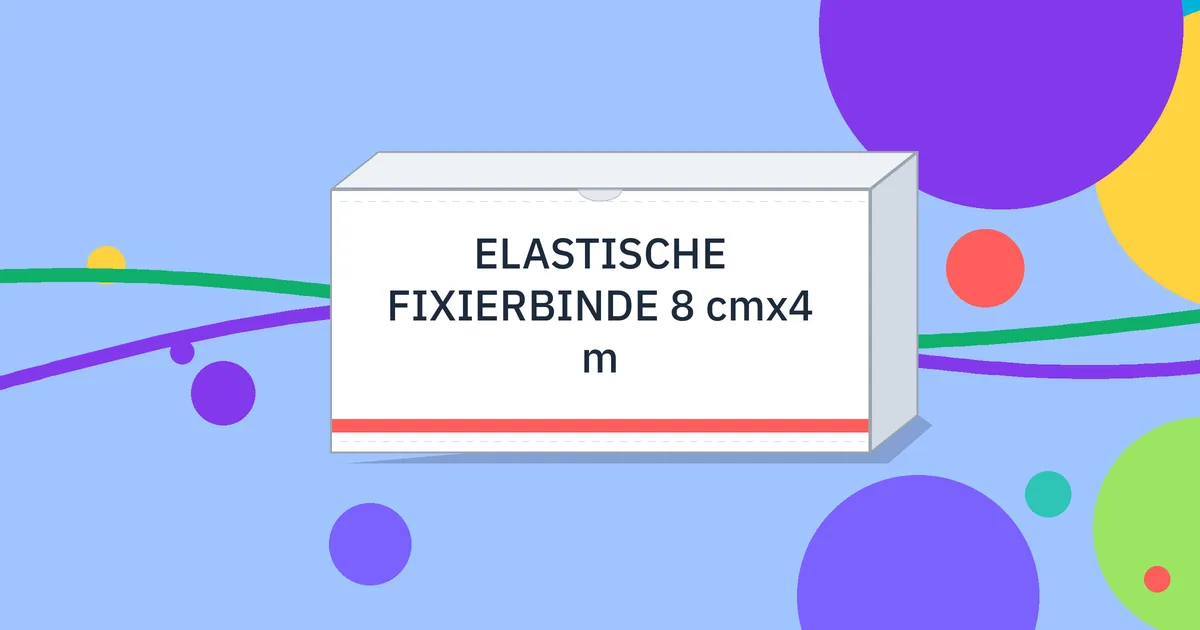 Symbolbild: Packung mit der Aufschrift ELASTISCHE FIXIERBINDE 8 cmx4 m (PZN 19769743) – Verfügbarkeit und Bezug in Apotheken in Frankfurt am Main