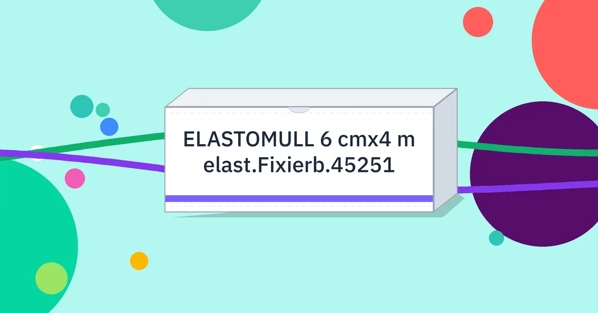 Symbolbild: Packung mit der Aufschrift ELASTOMULL 6 cmx4 m elast.Fixierb.45251 (PZN 03497610) – Verfügbarkeit und Bezug in Apotheken in Frankfurt am Main