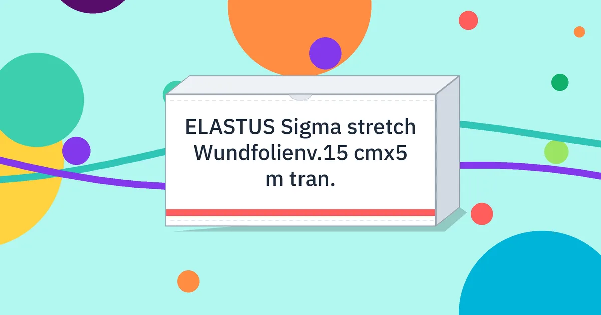 Symbolbild: Packung mit der Aufschrift ELASTUS Sigma stretch Wundfolienv.15 cmx5 m tran. (PZN 16678595) – Verfügbarkeit und Bezug in Apotheken in Frankfurt am Main