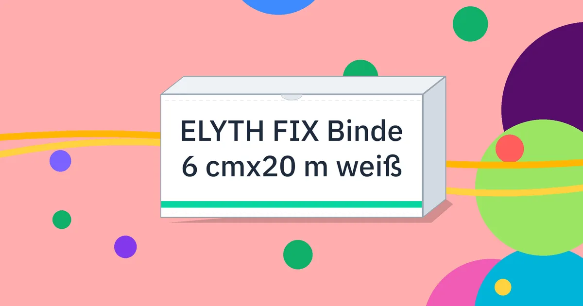 Symbolbild: Packung mit der Aufschrift ELYTH FIX Binde 6 cmx20 m weiß (PZN 10537416) – Verfügbarkeit und Bezug in Apotheken in Frankfurt am Main