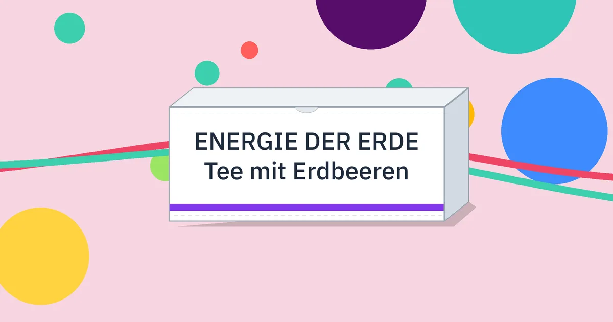 Symbolbild: Packung mit der Aufschrift ENERGIE DER ERDE Tee mit Erdbeeren (PZN 18362376) – Verfügbarkeit und Bezug in Apotheken in Frankfurt am Main