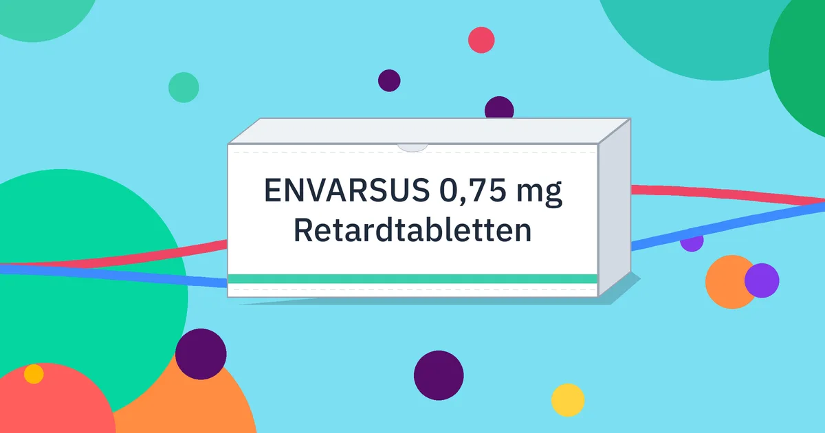 Symbolbild: Packung mit der Aufschrift ENVARSUS 0,75 mg Retardtabletten (PZN 13839721) – Verfügbarkeit und Bezug in Apotheken in Frankfurt am Main