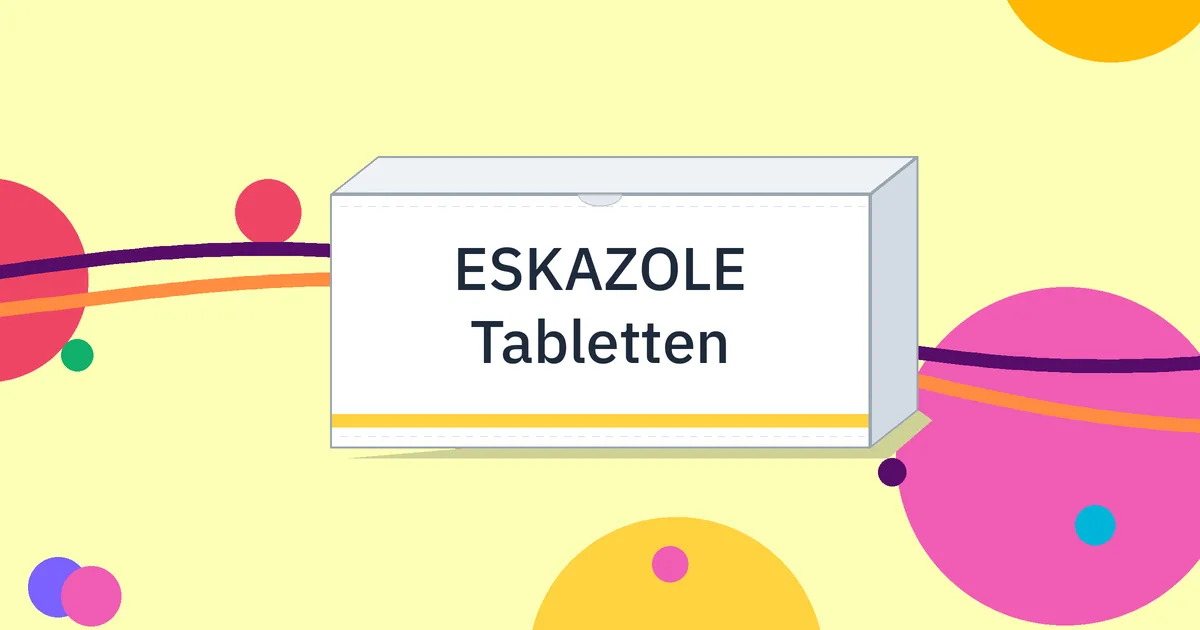 Symbolbild: Packung mit der Aufschrift ESKAZOLE Tabletten (PZN 09680114) – Verfügbarkeit und Bezug in Apotheken in Frankfurt am Main