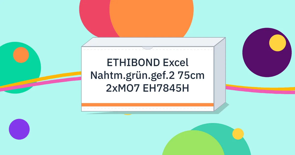 Symbolbild: Packung mit der Aufschrift ETHIBOND Excel Nahtm.grün.gef.2 75cm 2xMO7 EH7845H (PZN 20173464) – Verfügbarkeit und Bezug in Apotheken in Frankfurt am Main