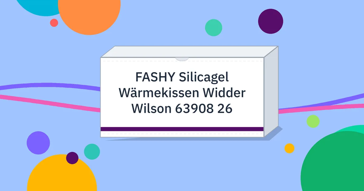 Symbolbild: Packung mit der Aufschrift FASHY Silicagel Wärmekissen Widder Wilson 63908 26 (PZN 14142732) – Verfügbarkeit und Bezug in Apotheken in Frankfurt am Main
