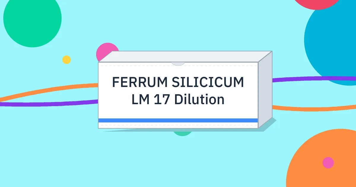 Symbolbild: Packung mit der Aufschrift FERRUM SILICICUM LM 17 Dilution (PZN 12853104) – Verfügbarkeit und Bezug in Apotheken in Frankfurt am Main