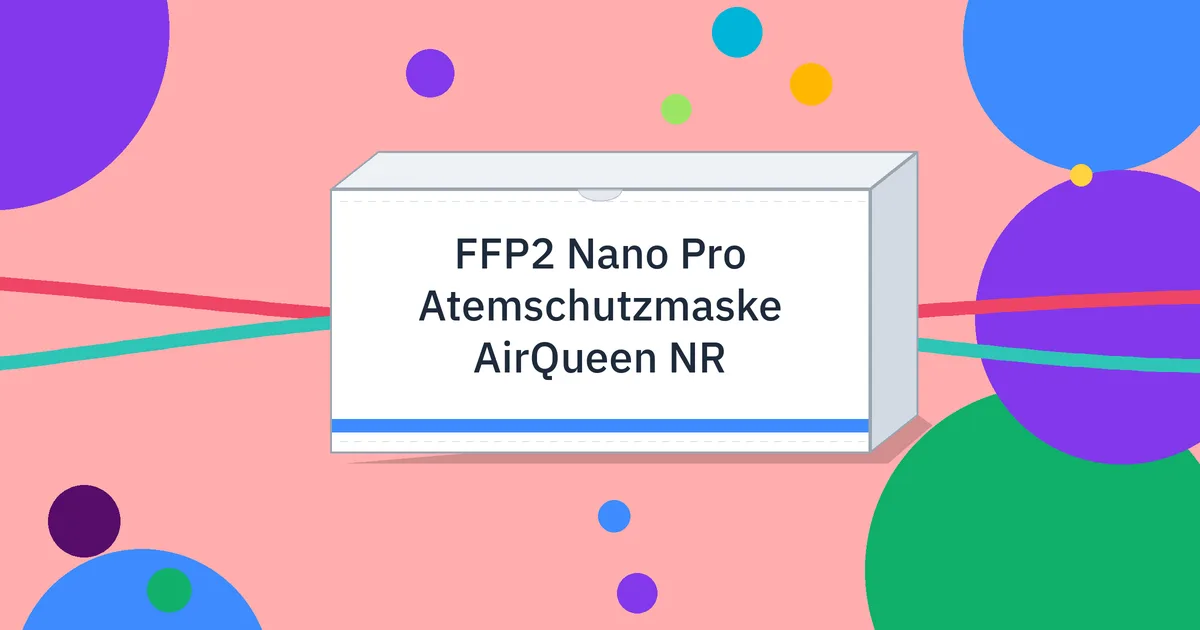 Symbolbild: Packung mit der Aufschrift FFP2 Nano Pro Atemschutzmaske AirQueen NR (PZN 16877343) – Verfügbarkeit und Bezug in Apotheken in Frankfurt am Main