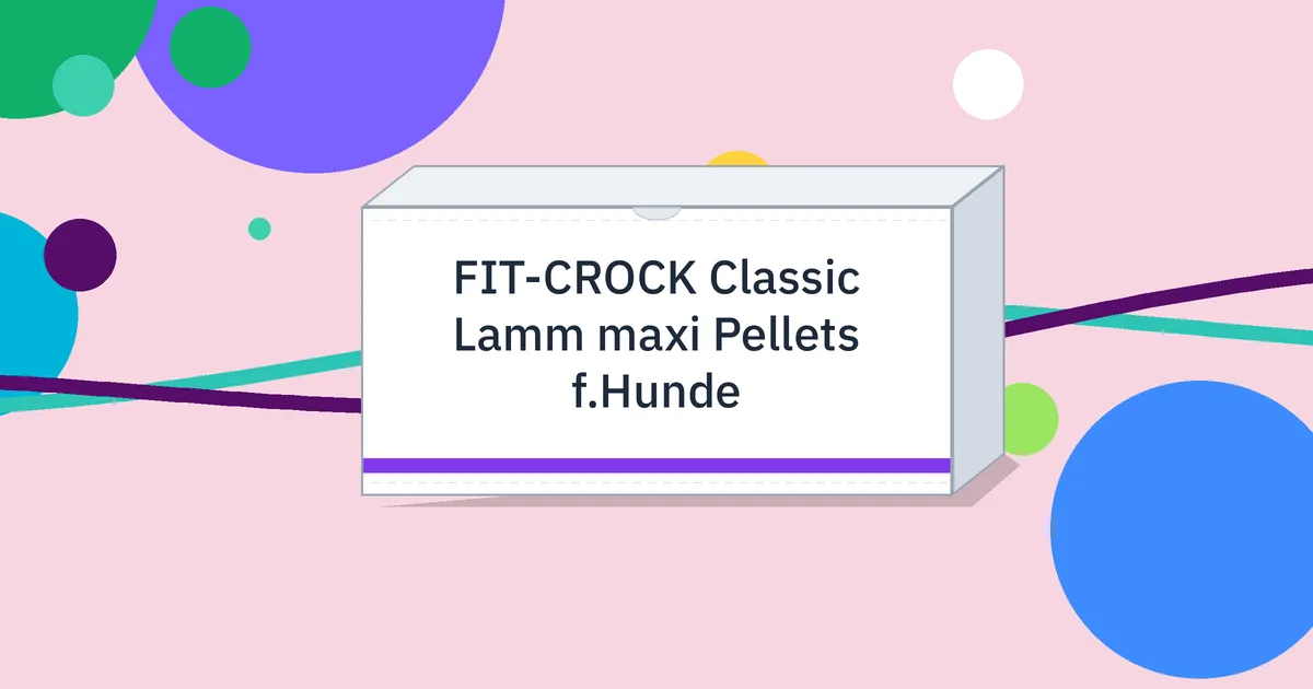 Symbolbild: Packung mit der Aufschrift FIT-CROCK Classic Lamm maxi Pellets f.Hunde (PZN 16618452) – Verfügbarkeit und Bezug in Apotheken in Frankfurt am Main