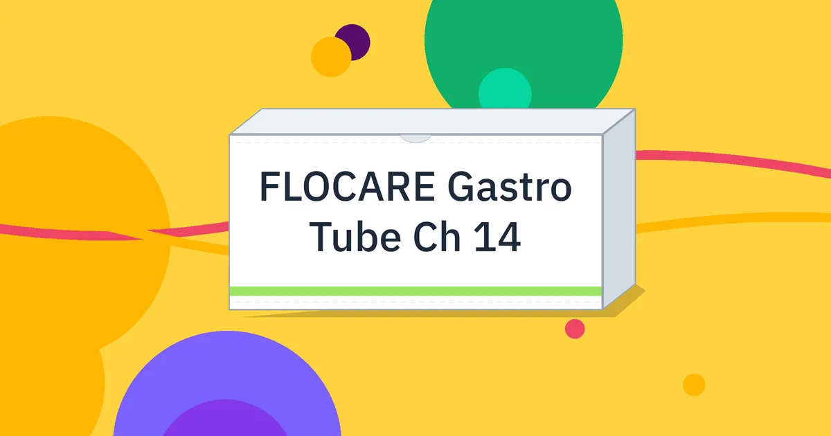Symbolbild: Packung mit der Aufschrift FLOCARE Gastro Tube Ch 14 (PZN 00895853) – Verfügbarkeit und Bezug in Apotheken in Frankfurt am Main