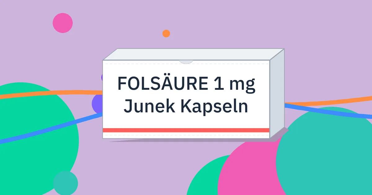 Symbolbild: Packung mit der Aufschrift FOLSÄURE 1 mg Junek Kapseln (PZN 15409663) – Verfügbarkeit und Bezug in Apotheken in Frankfurt am Main