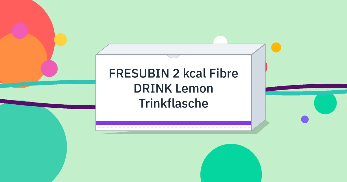 Symbolbild: Packung mit der Aufschrift FRESUBIN 2 kcal Fibre DRINK Lemon Trinkflasche (PZN 20191338) – Verfügbarkeit und Bezug in Apotheken in Frankfurt am Main