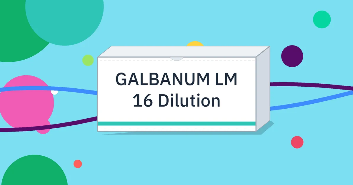 Symbolbild: Packung mit der Aufschrift GALBANUM LM 16 Dilution (PZN 13495339) – Verfügbarkeit und Bezug in Apotheken in Frankfurt am Main