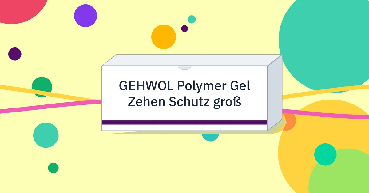 Symbolbild: Packung mit der Aufschrift GEHWOL Polymer Gel Zehen Schutz groß (PZN 01445477) – Verfügbarkeit und Bezug in Apotheken in Frankfurt am Main