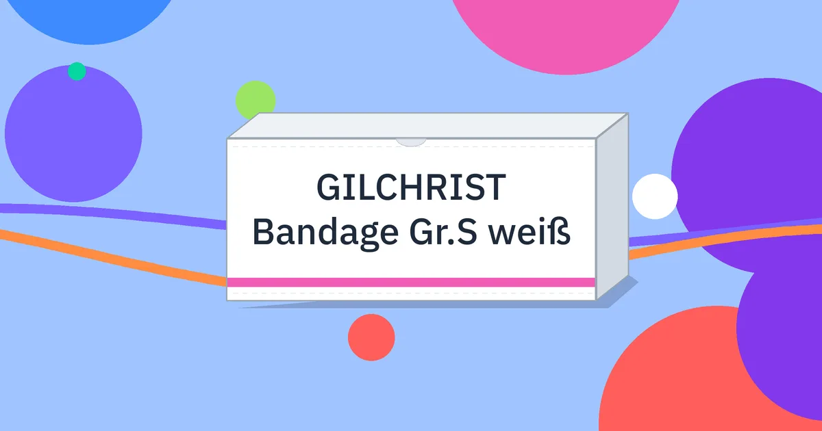 Symbolbild: Packung mit der Aufschrift GILCHRIST Bandage Gr.S weiß (PZN 04910124) – Verfügbarkeit und Bezug in Apotheken in Frankfurt am Main