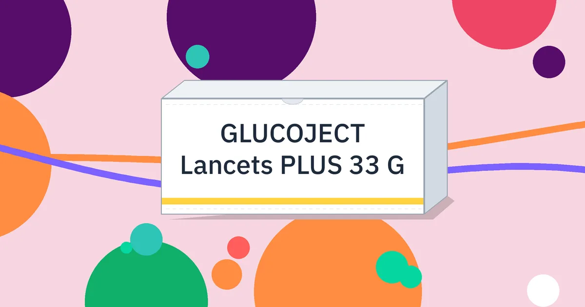 Symbolbild: Packung mit der Aufschrift GLUCOJECT Lancets PLUS 33 G (PZN 17863685) – Verfügbarkeit und Bezug in Apotheken in Frankfurt am Main